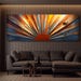 Panoramic Sunrise Wood Wall Art Above Bed Decor Canvas Wooden Long ...