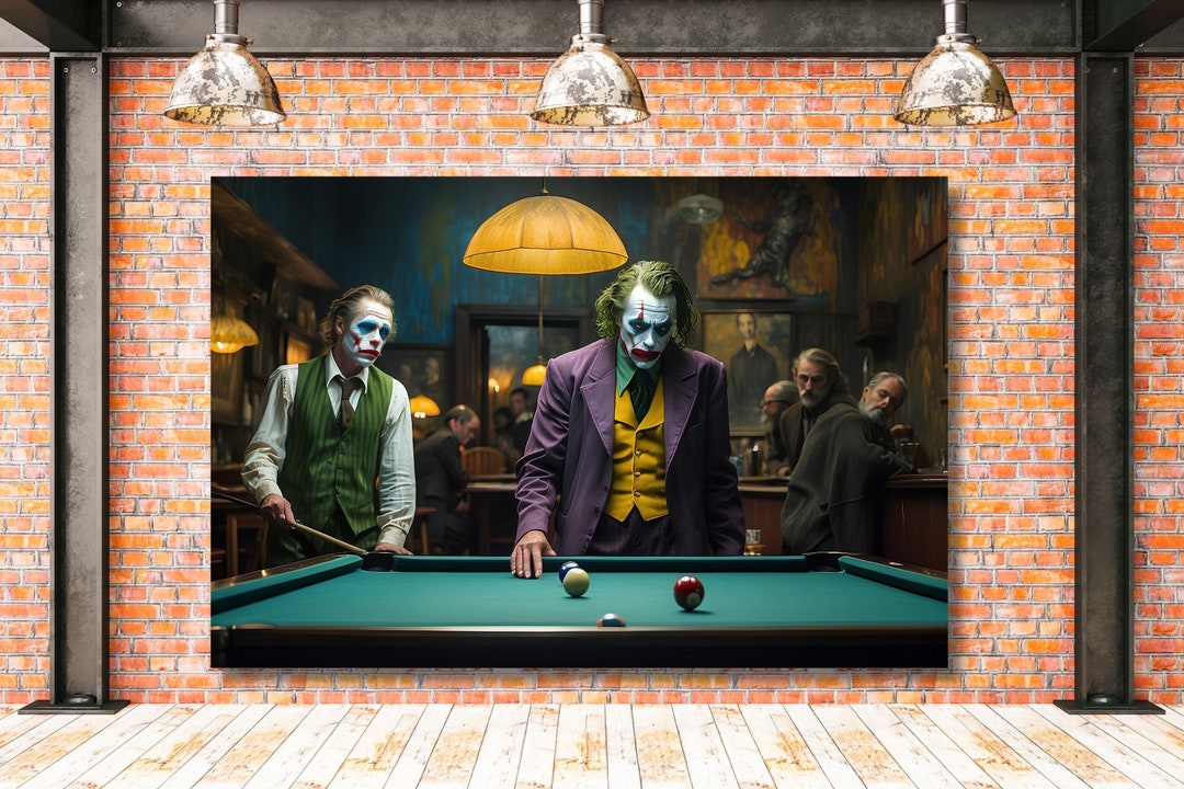 Jokers Playing Billard Canvas Printing Wall Hanging,canvas Art,house ...