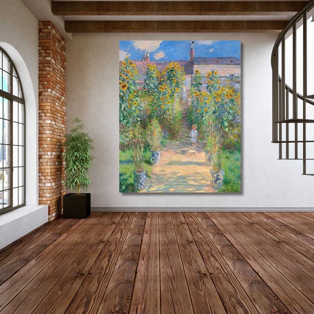 Claude Monet the Artist's Garden at Vétheuil 1880 by Monet Canvas Wall ...