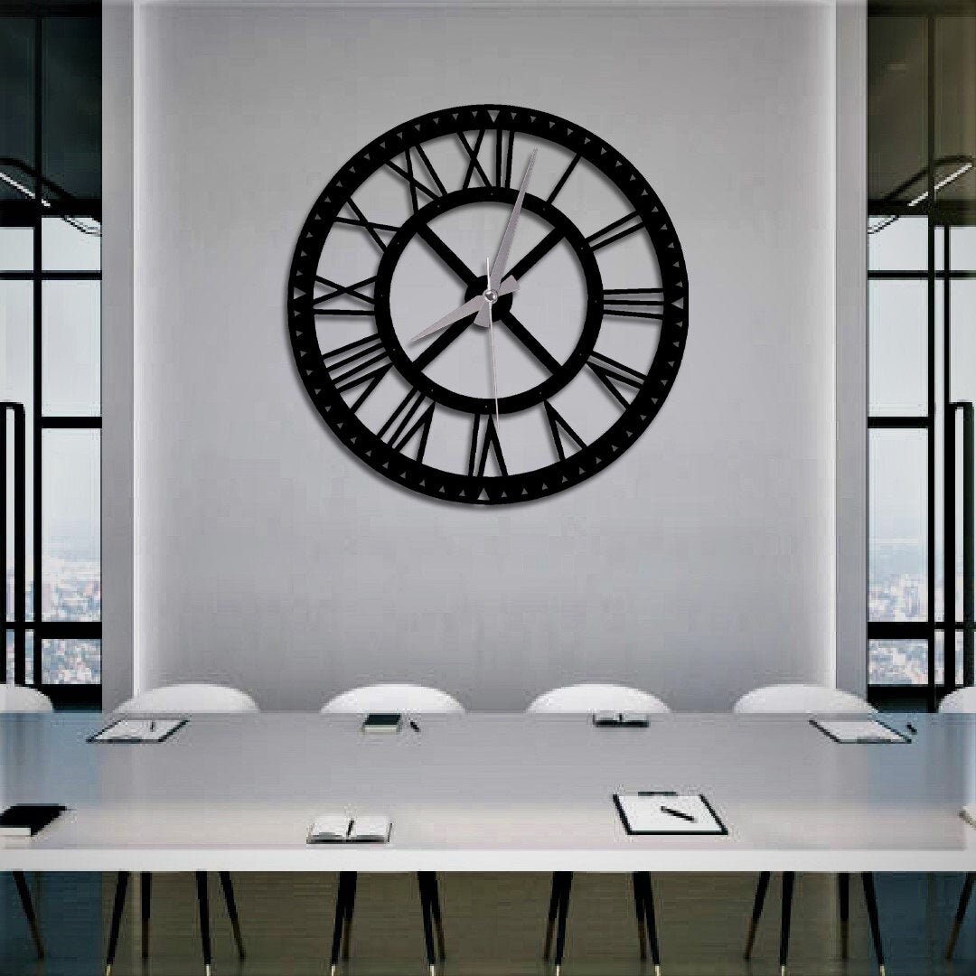Roman Numerals Metal Large Wall Clock Modern Clock Oversized - Etsy Canada