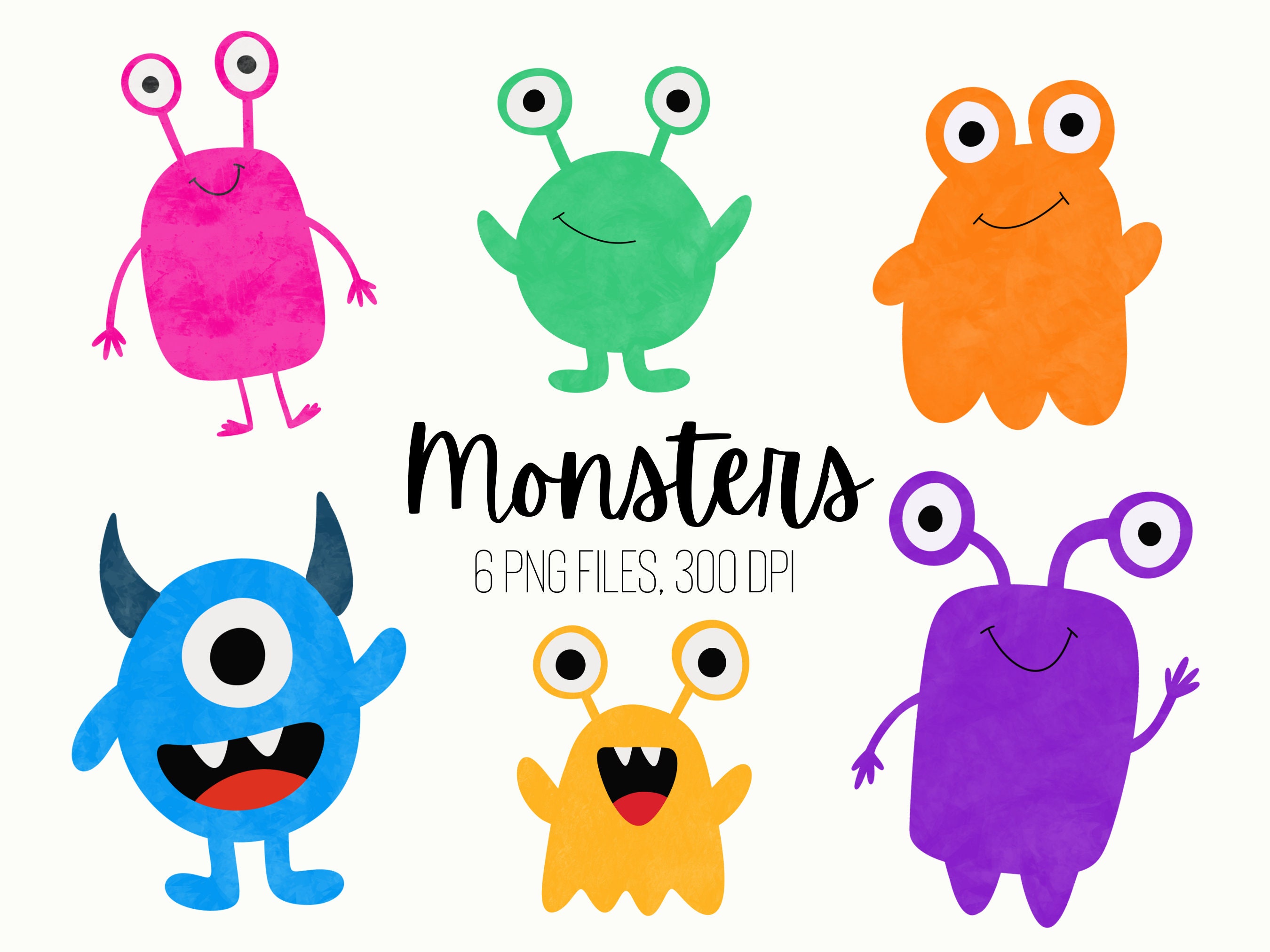 Cute Monsters Clipart, Doodle Art, Monsters, Halloween, Clipart ...