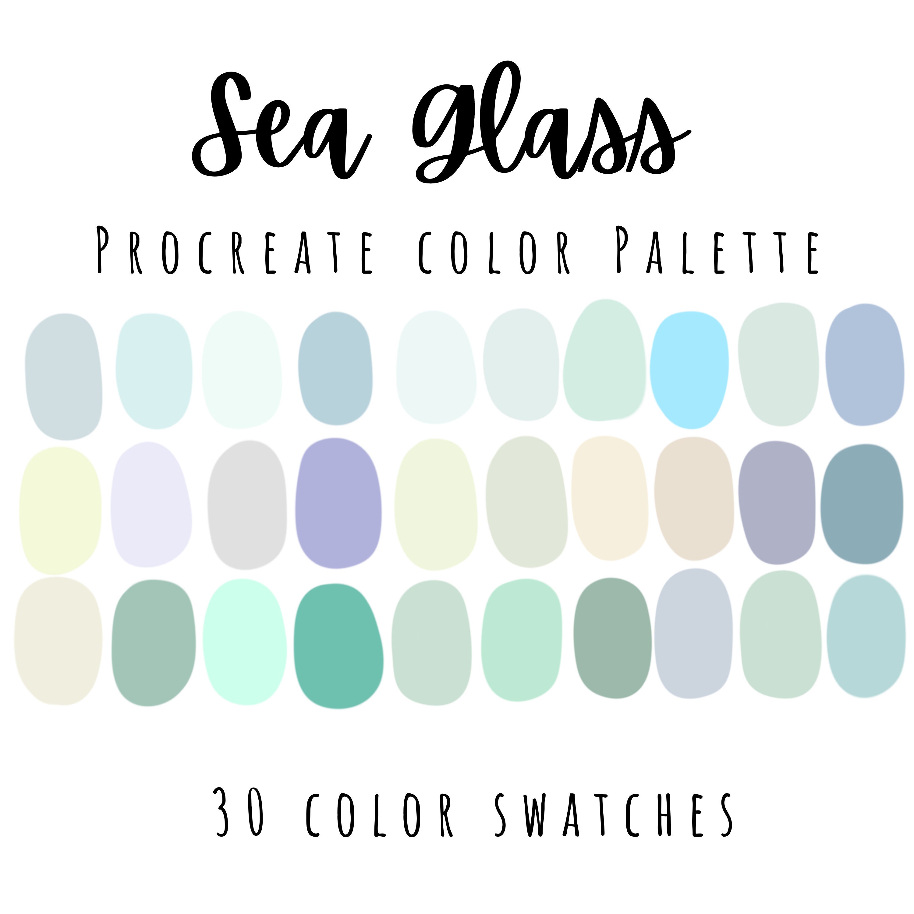 Sea Glass Procreate Color Palette L Beachy Color Swatches for Procreate ...