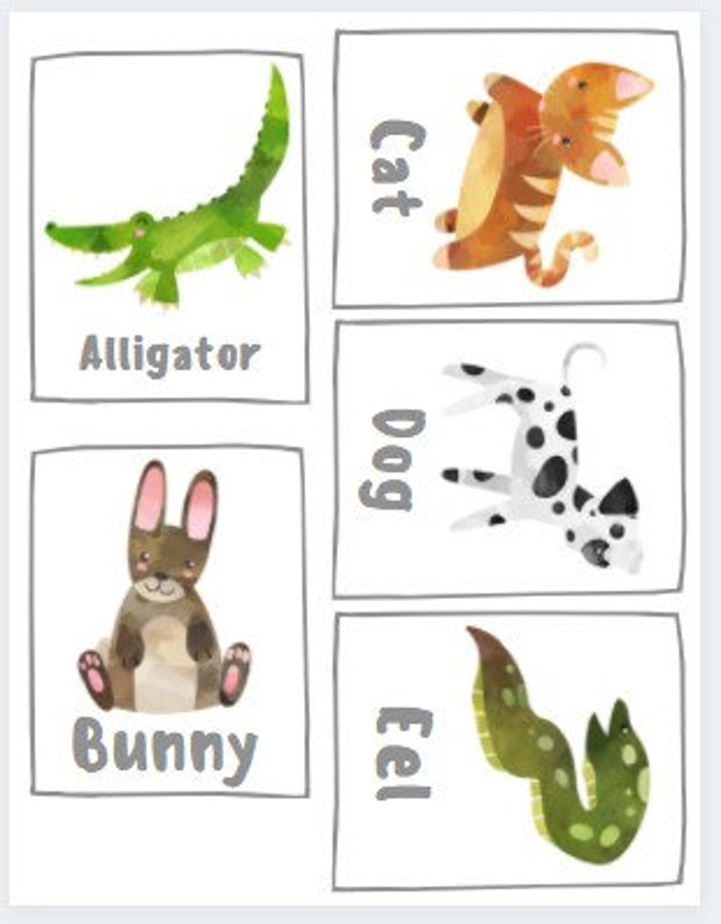 A-Z Animal Flashcards Printable Pdf Montessori Preschool - Etsy