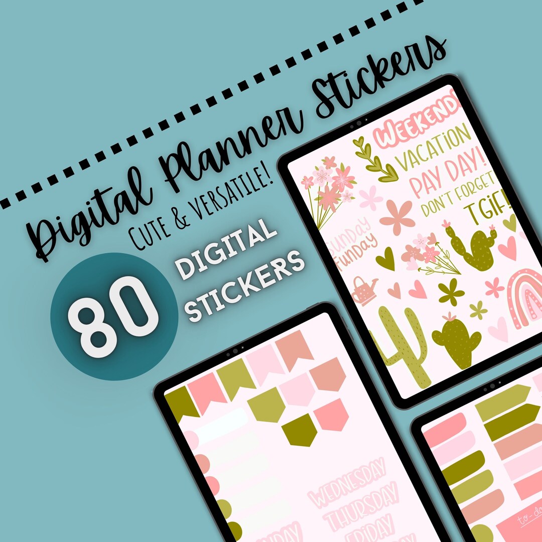 Girly Digital Planning Sticker Pack Digital Sticker Book for - Etsy