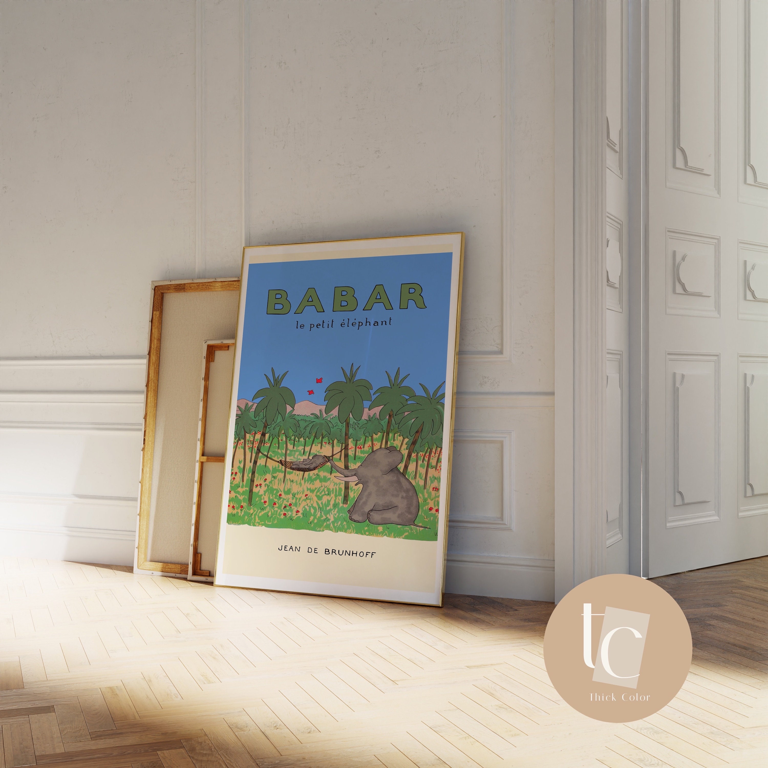 Babar the Elephant Nursery Wall Art Retro Kids Decor Quote Wall Art ...