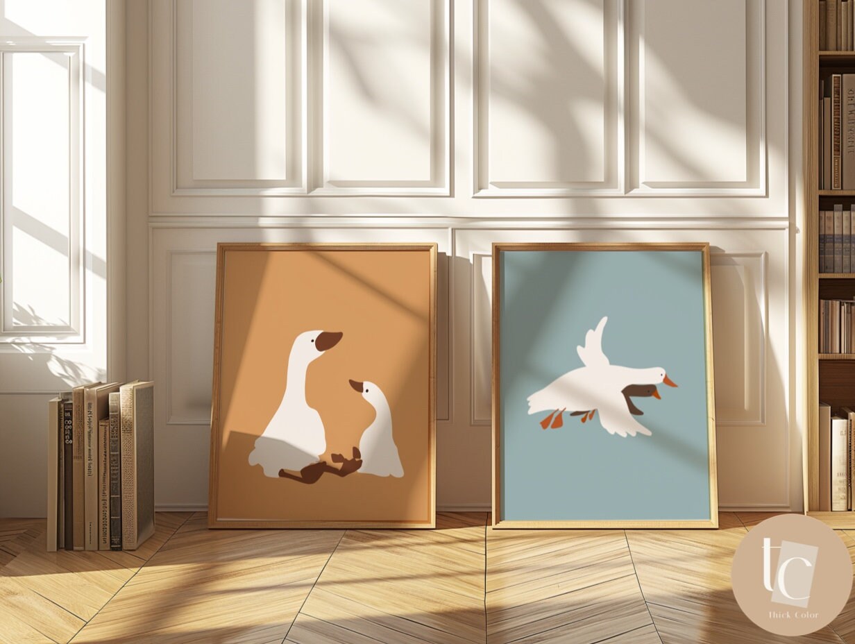 Silly Goose Baby Wall Art, Nursery Decor, Kid's Room Illustration ...