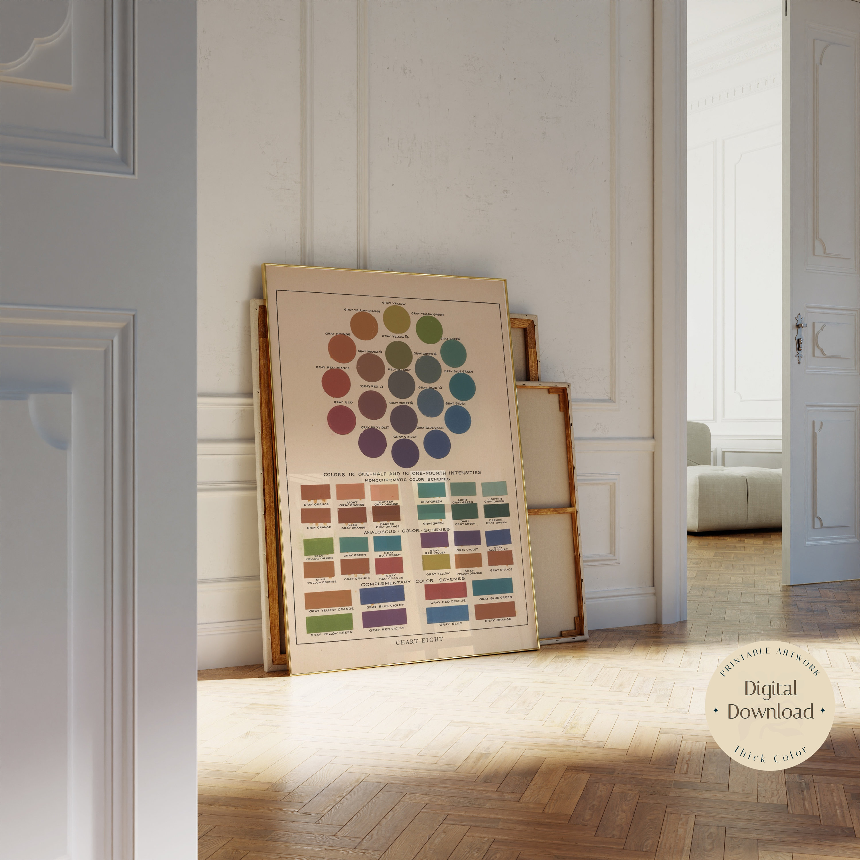 Color Chart Poster Wheel Primary Binary Colors Poster Minimalist Art ...