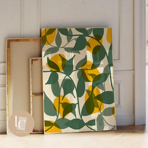 Botanical Abstract Canvas Print Set Botanical Print Wall Art Vintage ...