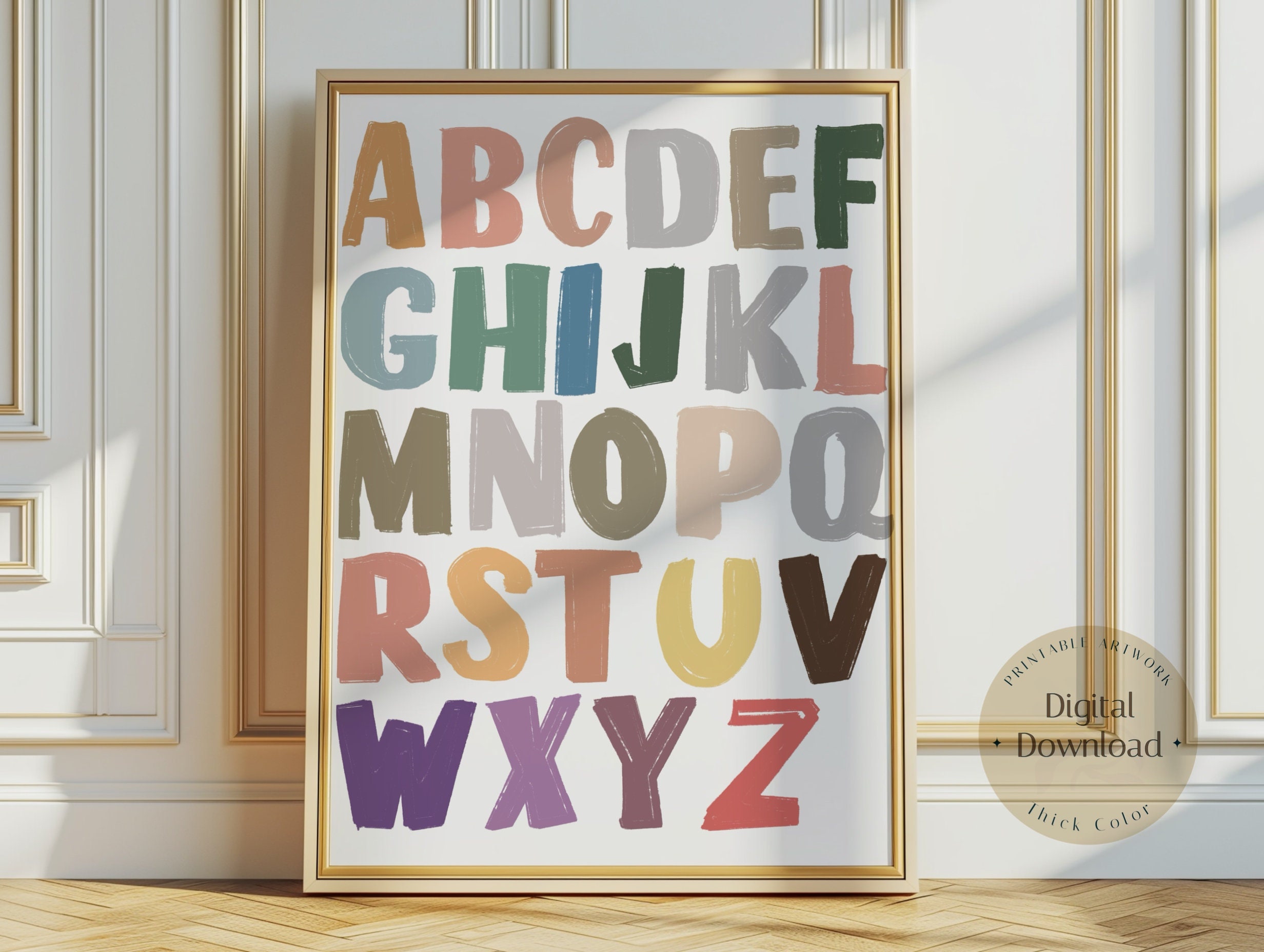 Alphabet Poster Set of 3 Shapes and Numbers ABC Poster Nursery Wall Art ...