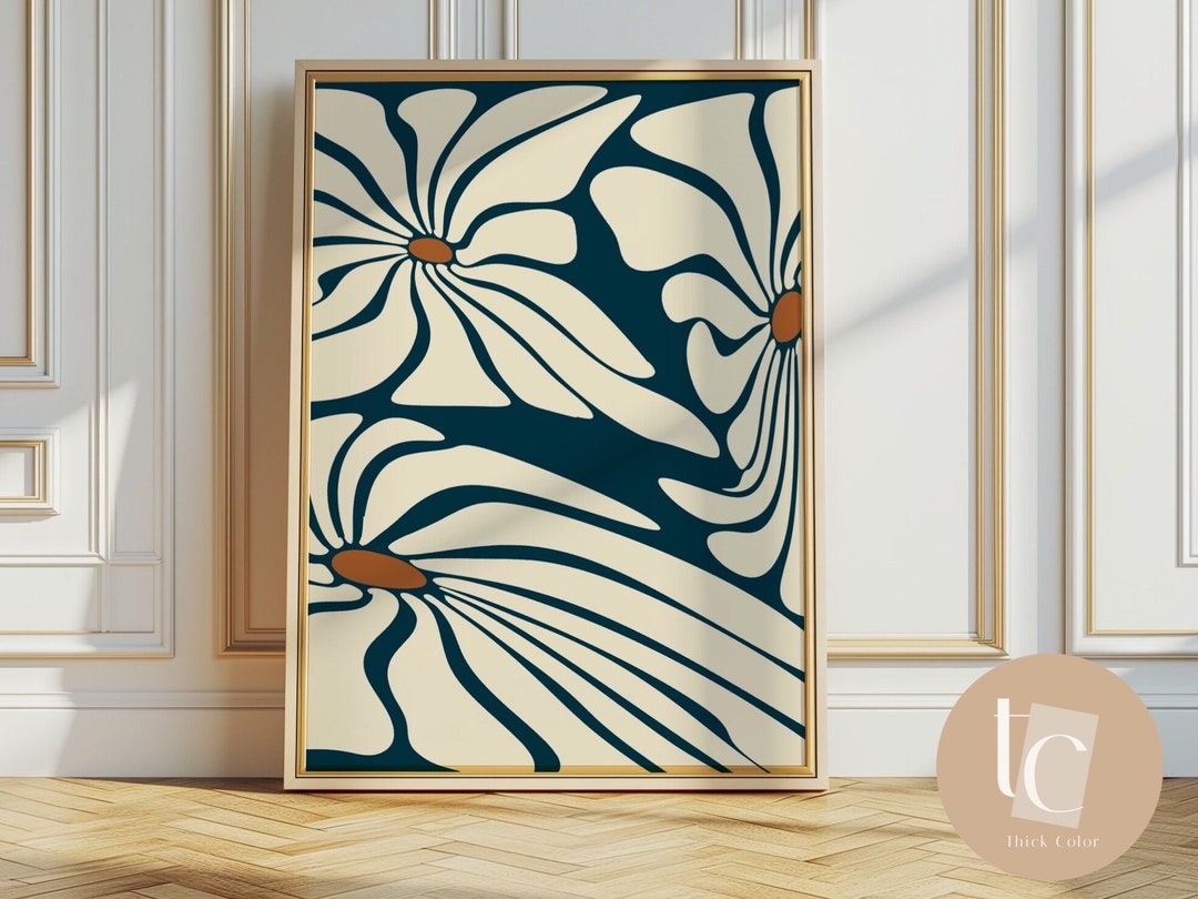 Handmade Botanical Canvas Print: Abstract Floral Wall Art - Etsy