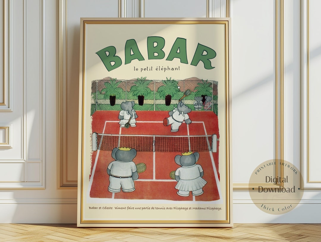 Babar der Elefant Heißluftballon Kinderzimmer Wand Kunst Retro Kinder ...