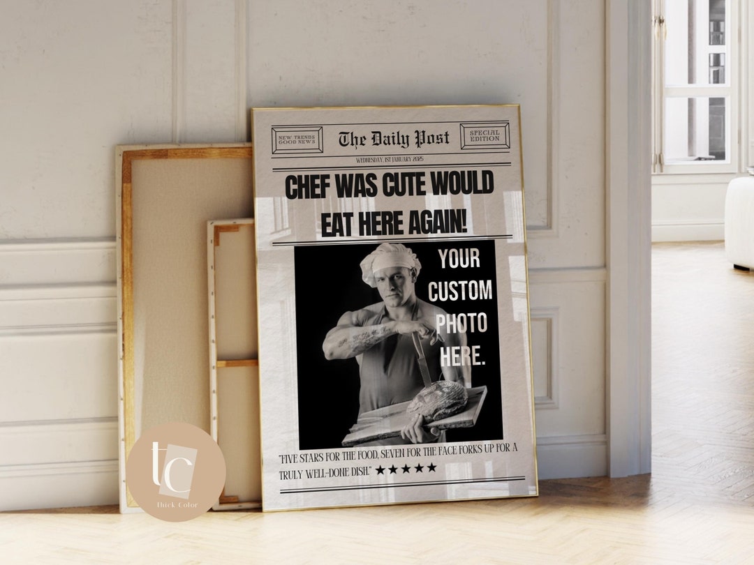 Chef Was Cute Would Eat Here Again Custom Wall Art Funny Print Kitchen ...