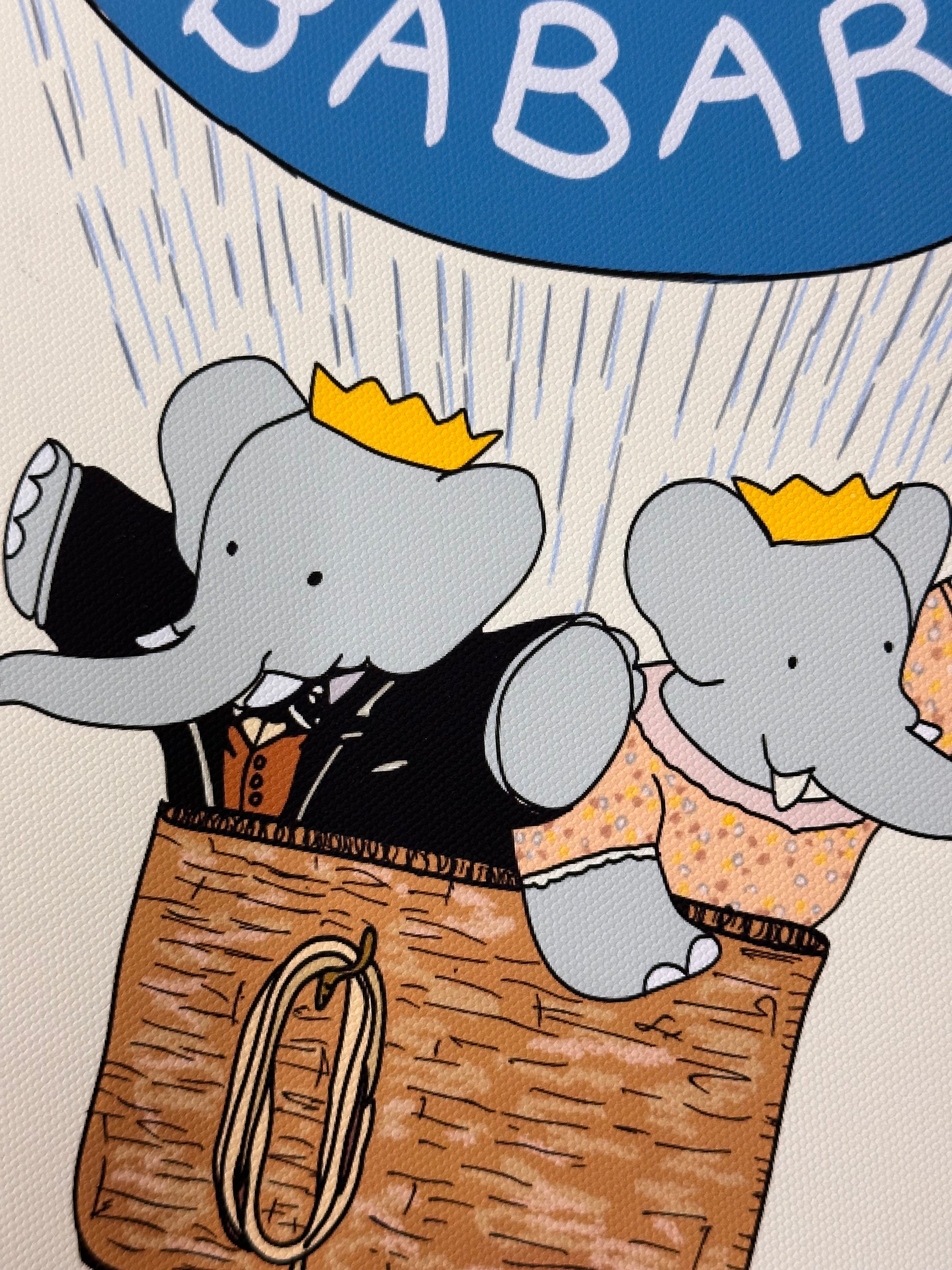 Babar the Elephant Le Voyag De Babar Nursery Wall Art Retro Kids Decor ...