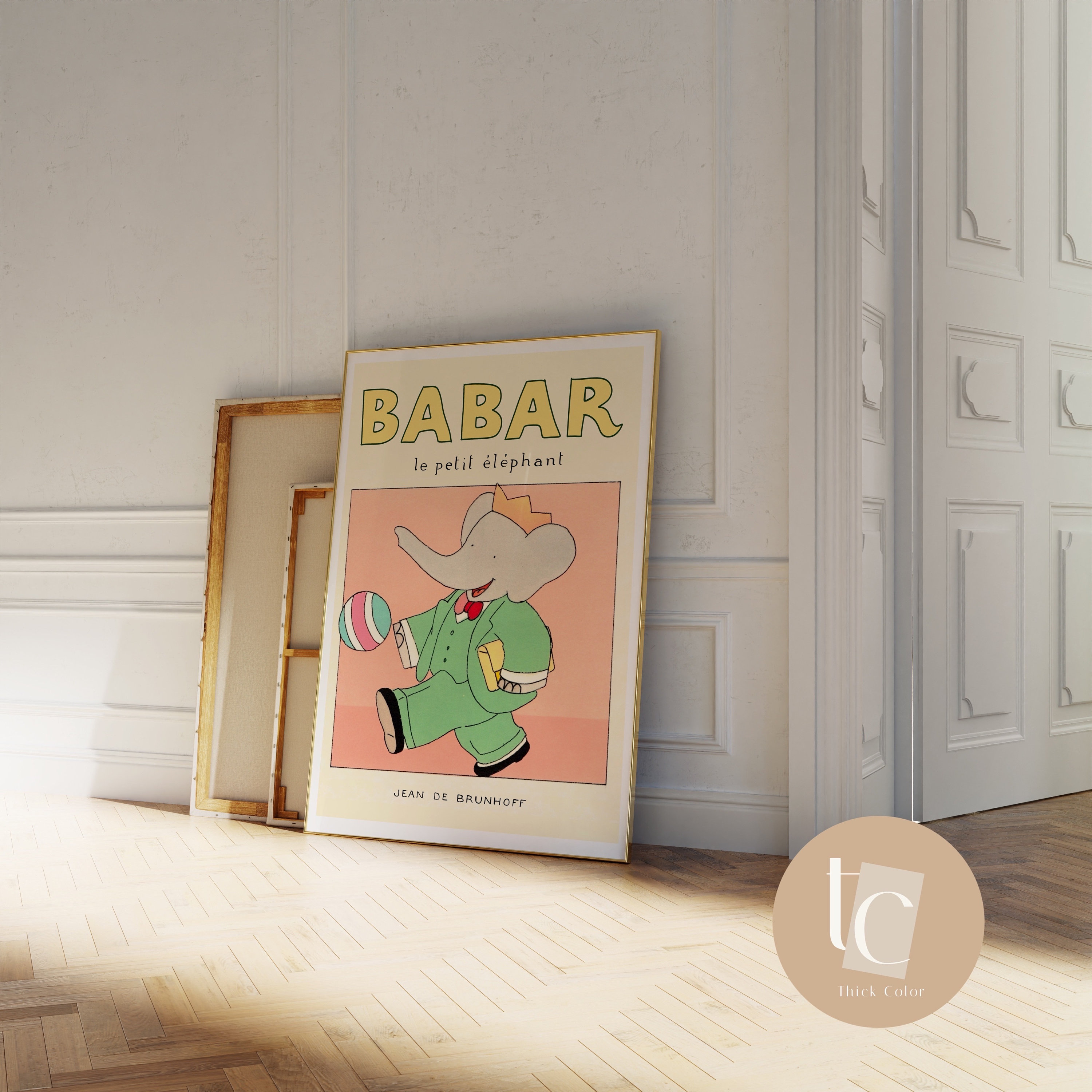 Babar the Elephant Canvas Print, Retro Nursery Wall Art (12x16") - Etsy