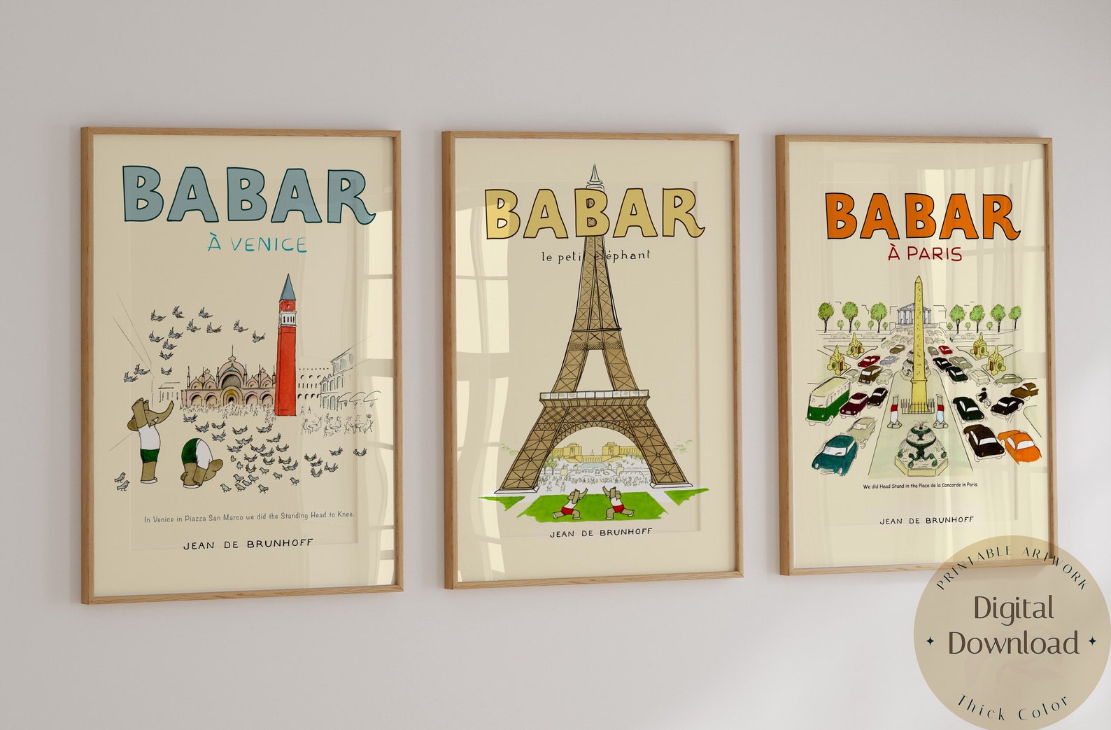 Babar the Elephant Nursery Wall Art Retro Kids Decor Quote Wall Art ...