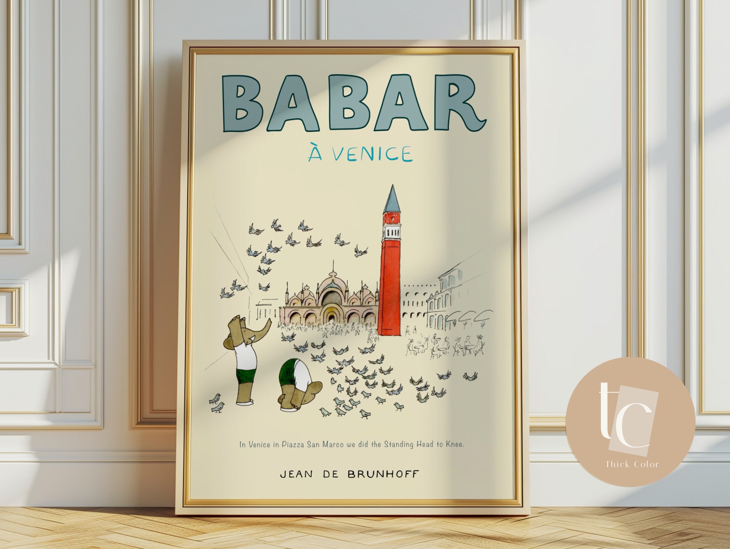 Babar the Elephant Nursery Wall Art Retro Kids Decor Quote Wall Art ...