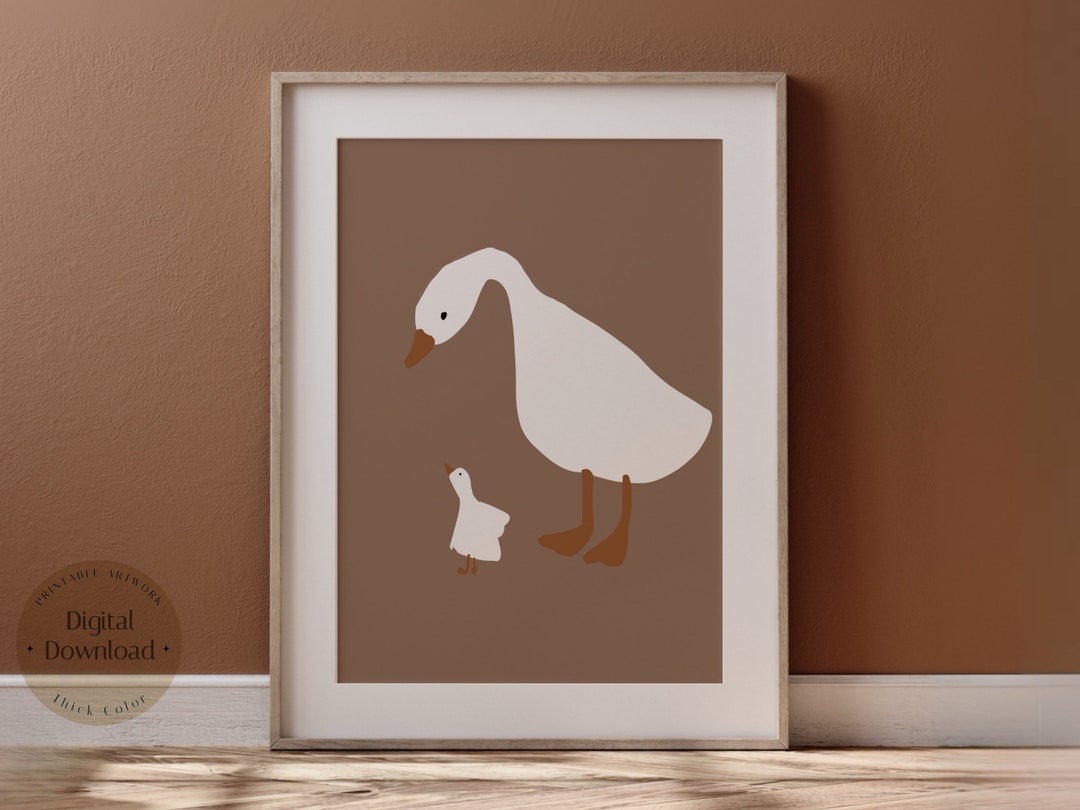 Silly Goose Baby Wall Art, Nursery Decor, Kid's Room Illustration ...