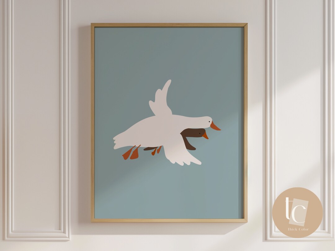Silly Goose Baby Wall Art, Nursery Decor, Kid's Room Illustration ...
