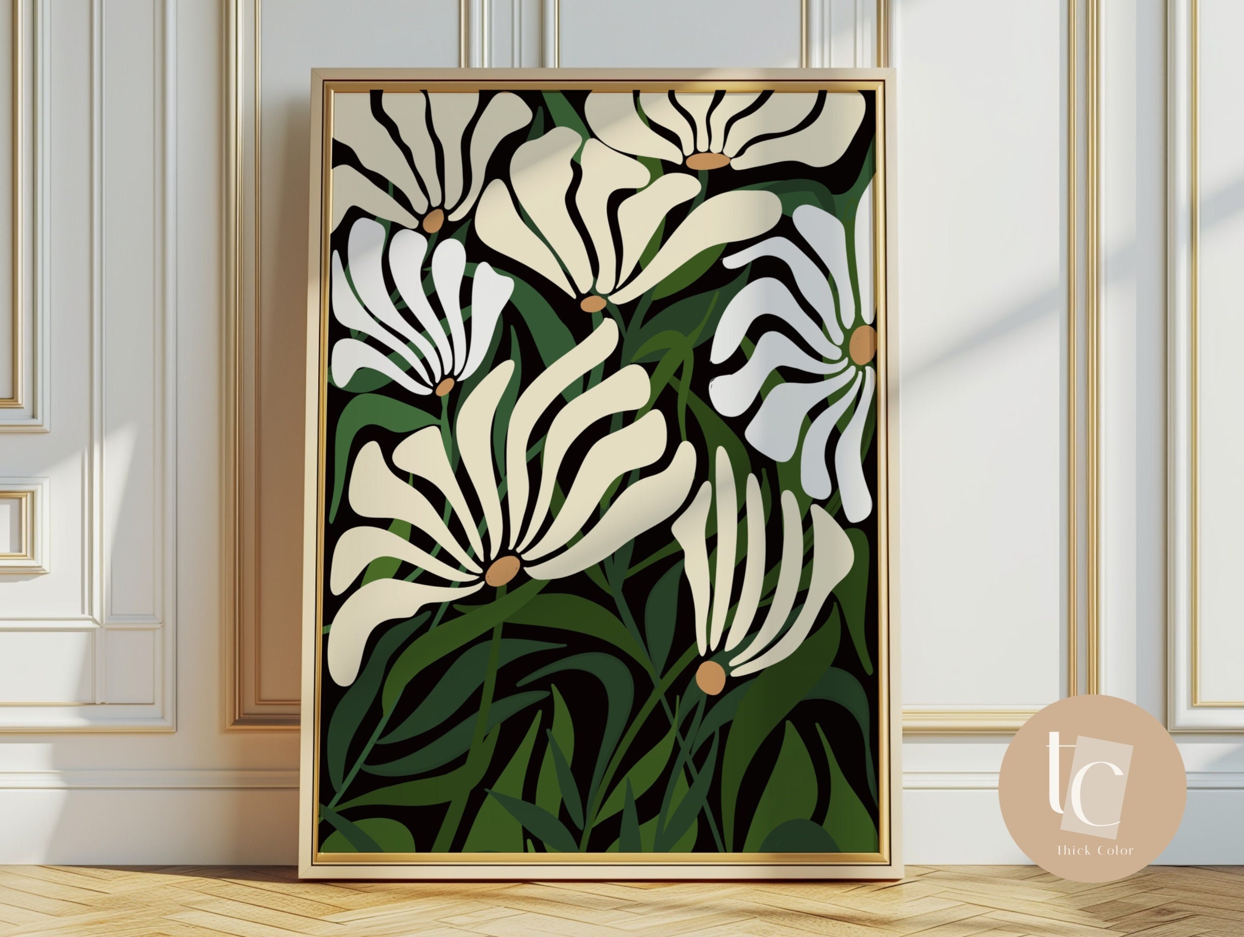 Botanical Abstract Canvas Print Set Botanical Print Wall Art Vintage Botanical Art Green Yellow ...