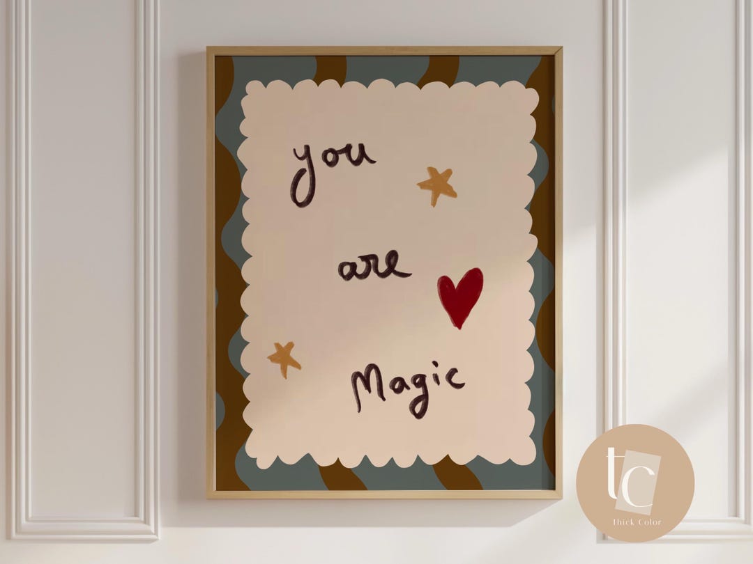 You Are Magic Positive Affirmation Print, Kids Room Playroom Nursery ...