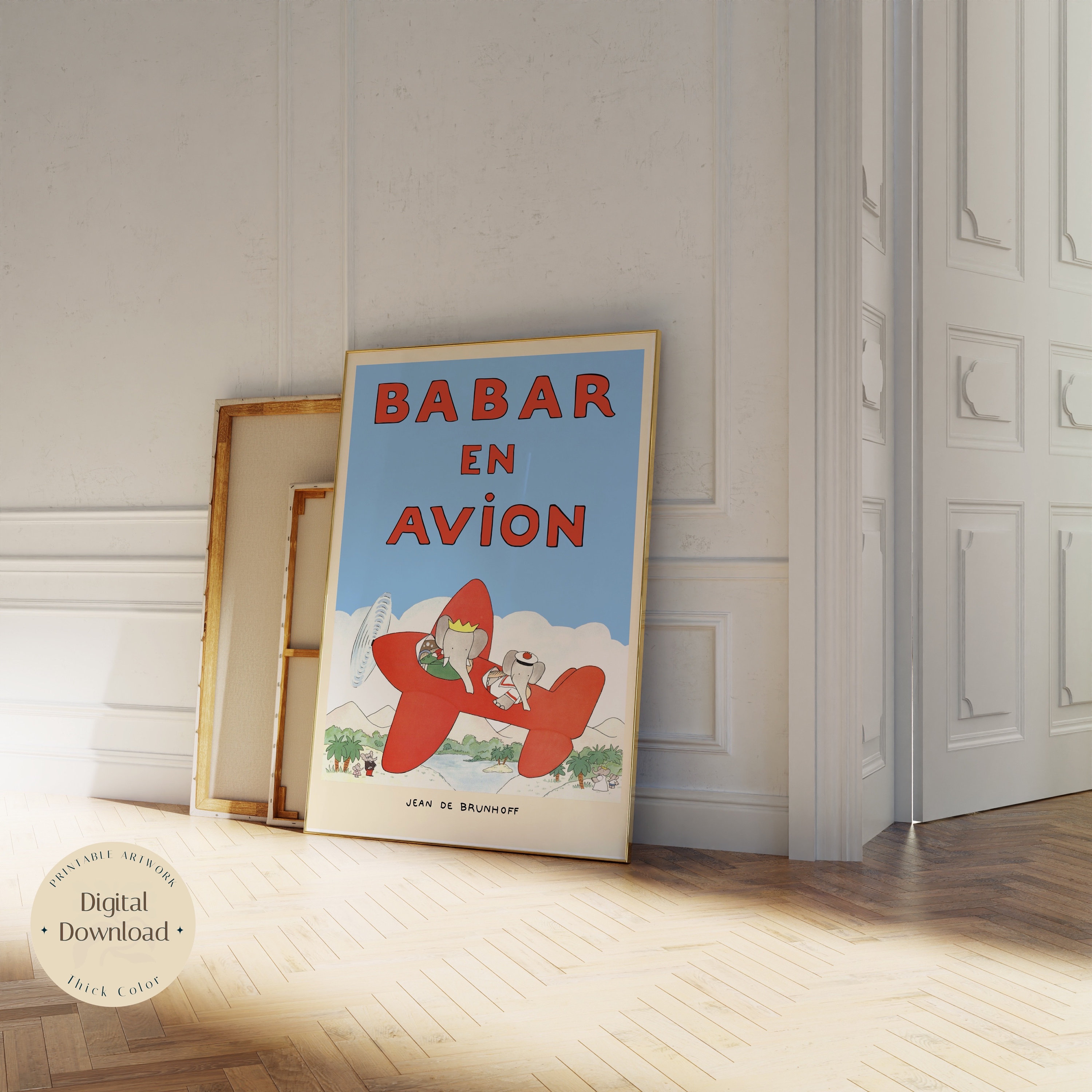 Babar the Elephant Nursery Wall Art Retro Kids Decor Quote Wall Art ...