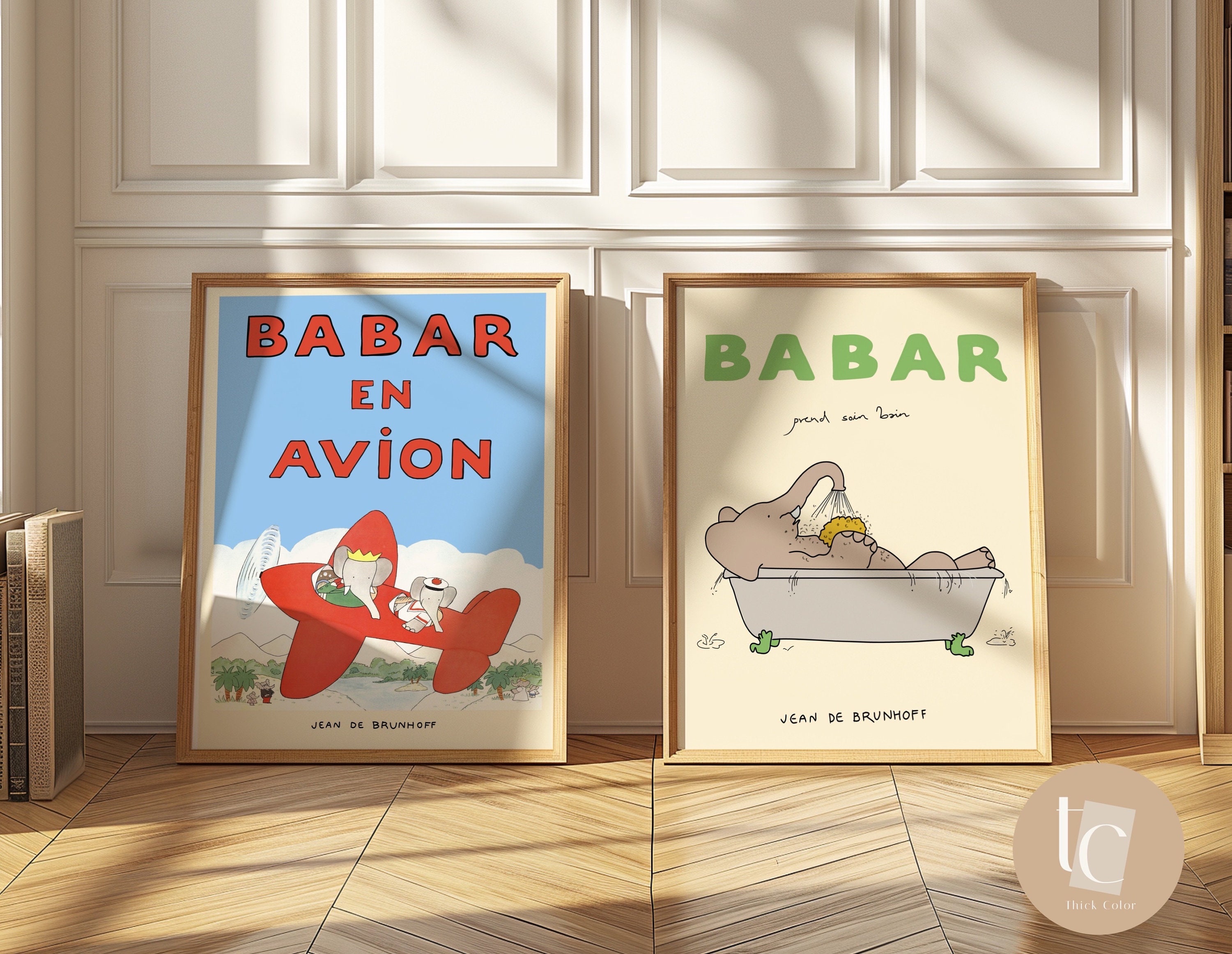 Babar the Elephant Nursery Wall Art Retro Kids Decor Quote Wall Art ...