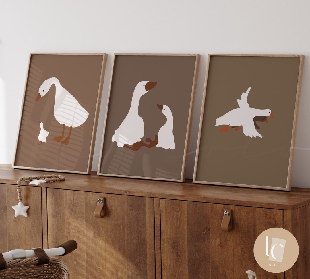 Nursery Wall Art Silly Geese Flying Gender Neutral Nursery Decor Canvas ...