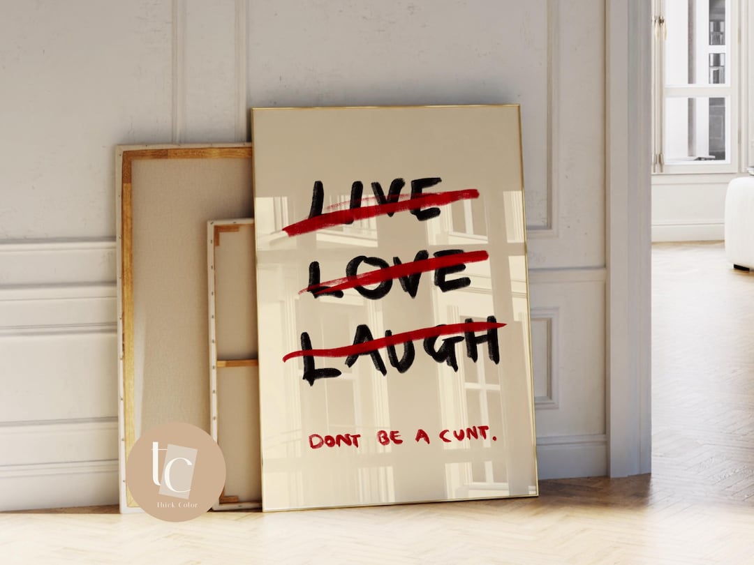 Rude Quote Wall Art Print, Typography Canvas Poster - Etsy