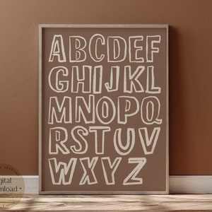 Alphabet Poster Set of 3 Shapes and Numbers ABC Poster Nursery Wall Art ...