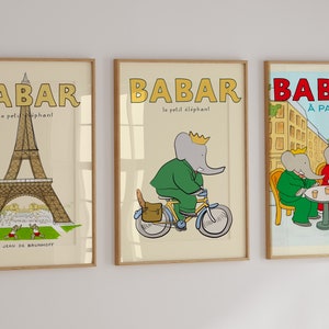Babar the Elephant Print, Retro Nursery Wall Art - Etsy