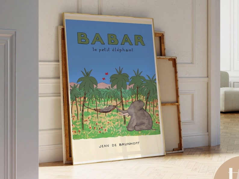 Babar the Elephant Nursery Wall Art Retro Kids Decor Quote Wall Art ...