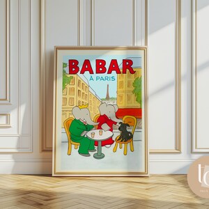 Babar the Elephant Nursery Wall Art Nursery Decor Kids Gift Retro Wall ...