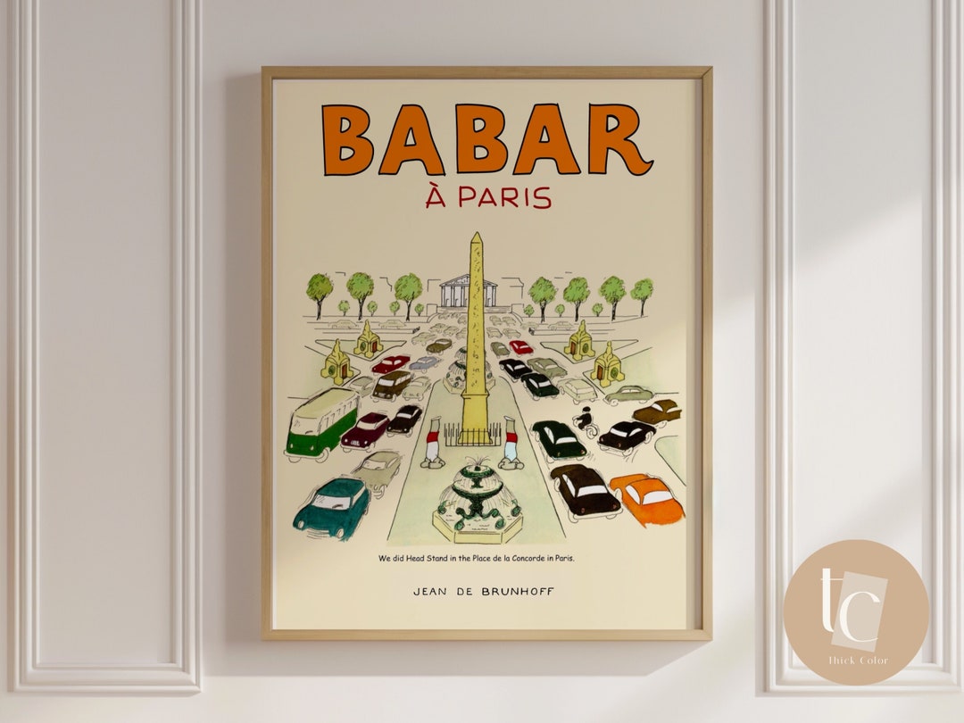 Babar the Elephant Nursery Wall Art Retro Kids Decor Quote Wall Art ...