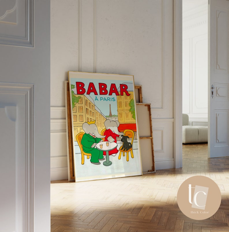 Babar the Elephant Nursery Wall Art Retro Kids Decor Quote Wall Art ...