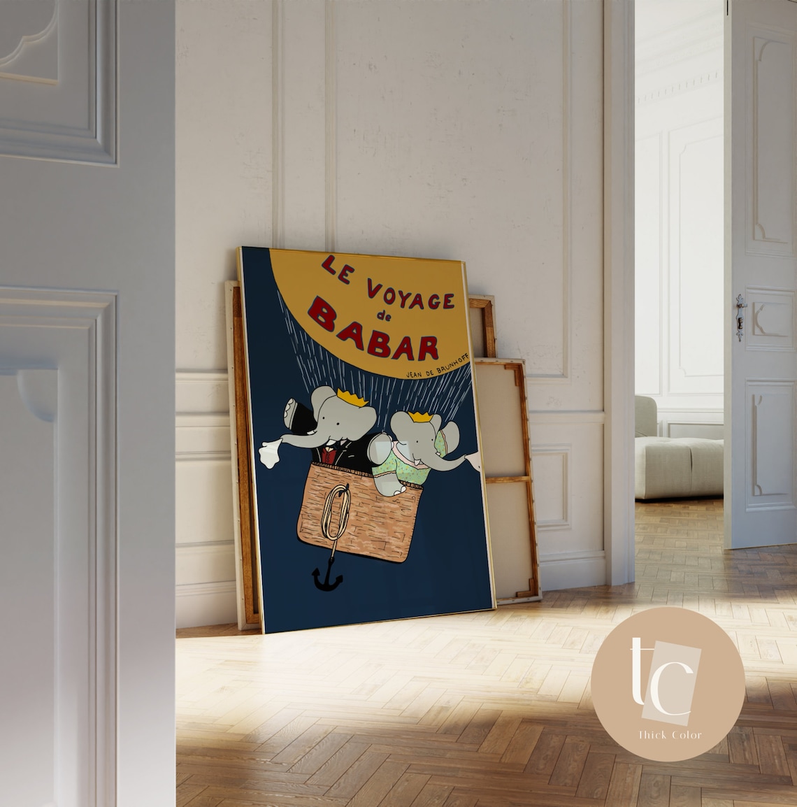 Babar the Elephant Nursery Wall Art Retro Kids Decor Quote Wall Art ...