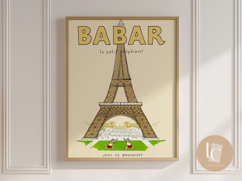 Babar the Elephant Nursery Wall Art Retro Kids Decor Quote Wall Art ...