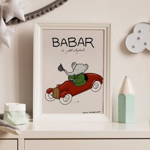 Babar the Elephant Nursery Wall Art Retro Kids Decor Quote Wall Art ...