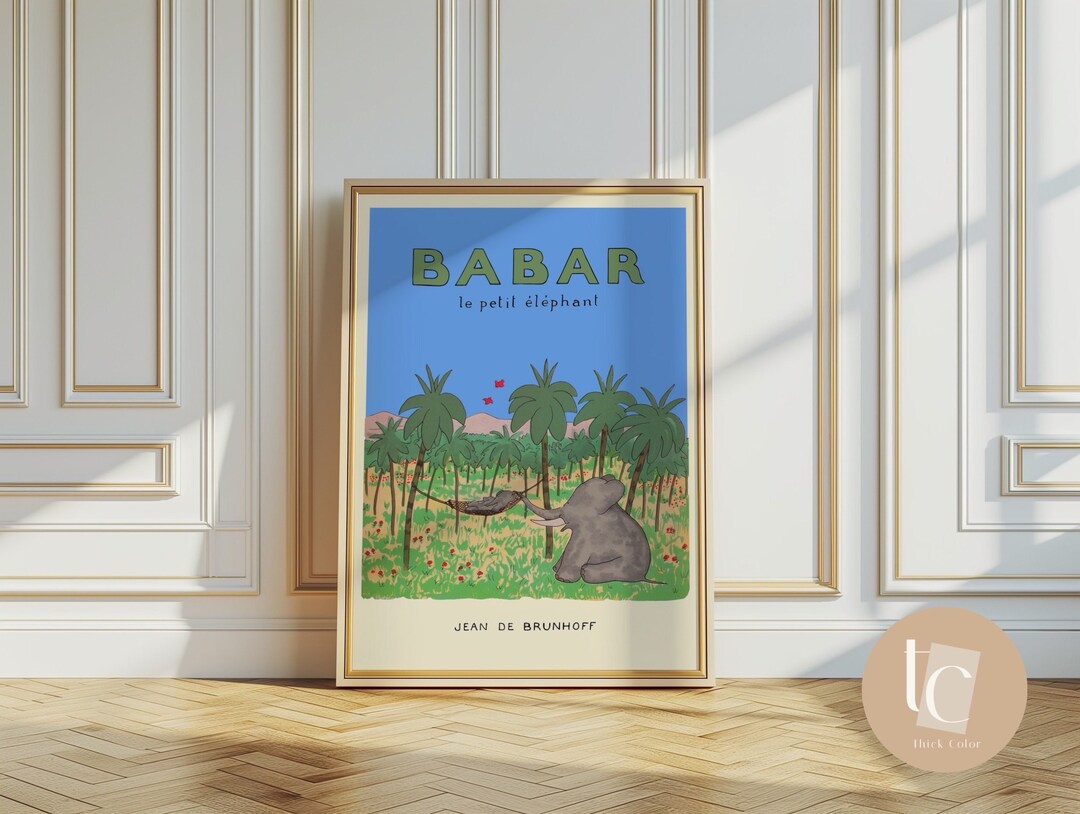 Babar the Elephant Nursery Wall Art Retro Kids Decor Quote Wall Art ...