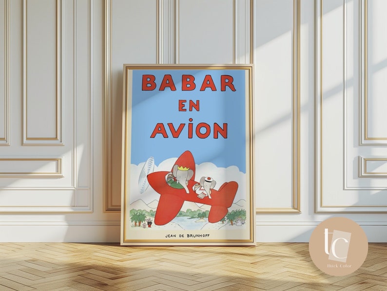 Babar the Elephant Nursery Wall Art Retro Kids Decor Quote Wall Art ...