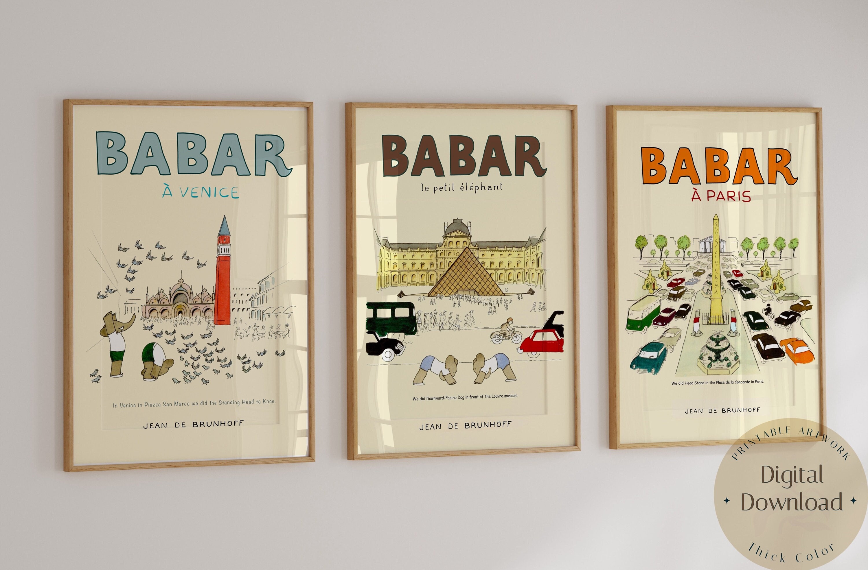 Babar the Elephant Nursery Wall Art Retro Kids Decor Quote Wall Art ...