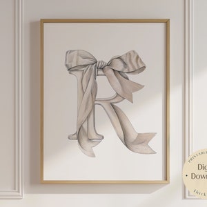 Nursery Wall Art Ribbon Bow Alphabet R Gender Neutral Nursery Decor ...