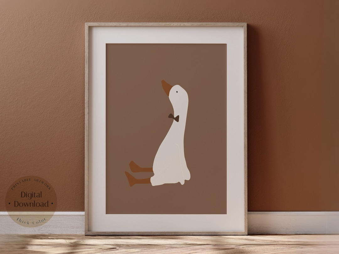 Silly Goose Wall Art, Nursery Decor, Kid's Room Illustration, Nursery ...