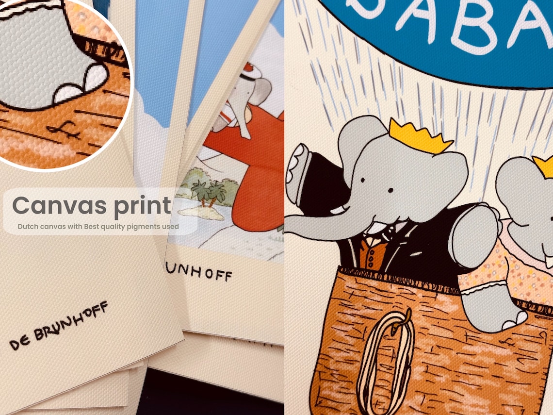 Babar the Elephant Nursery Wall Art Retro Kids Decor Quote Wall Art ...