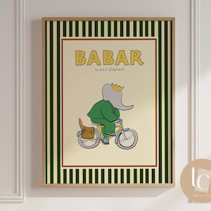 Babar the Elephant Print, Retro Nursery Wall Art - Etsy