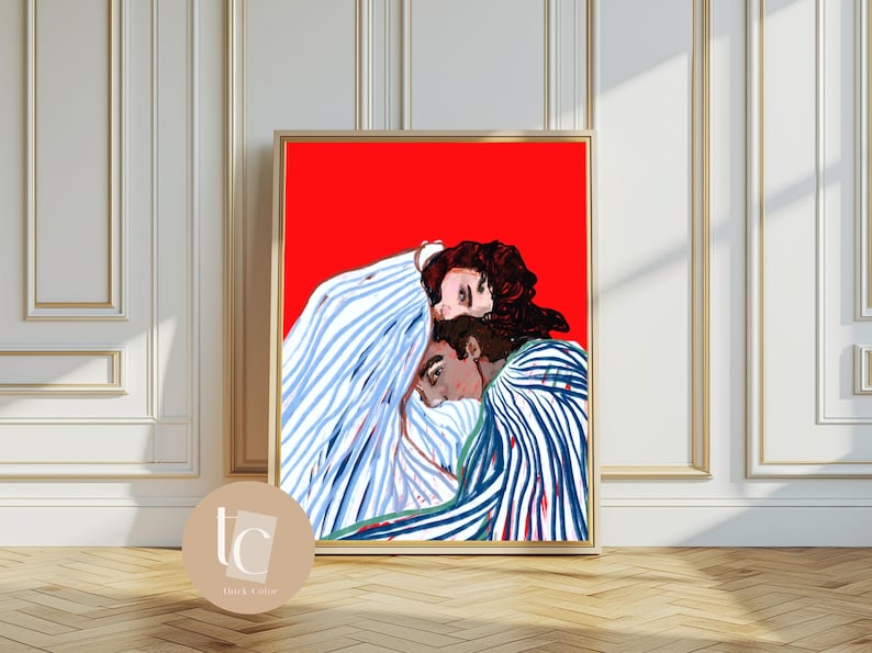 Abstract Lovers Canvas Print, Modern Embrace Figurative Art - Etsy UK