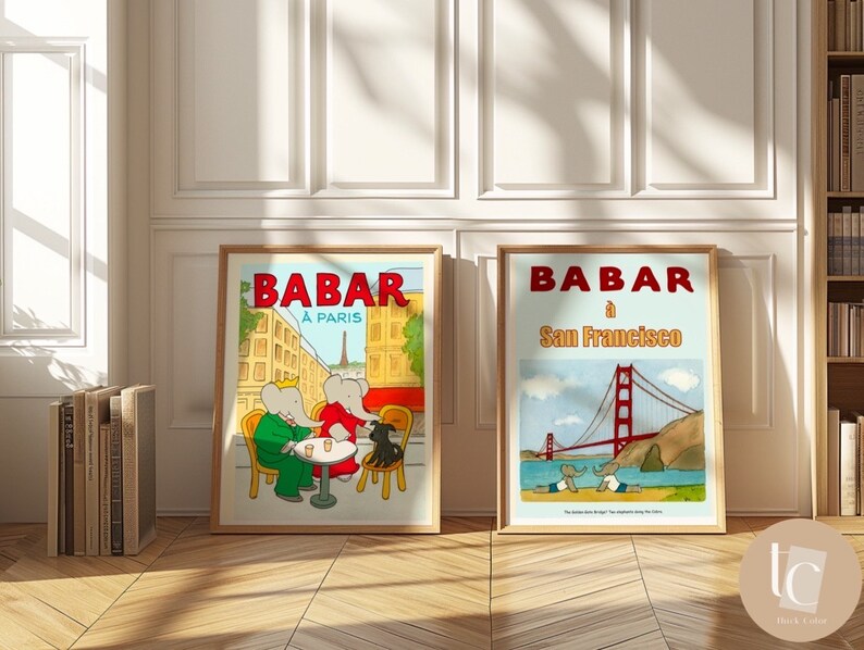 Babar the Elephant Nursery Wall Art Retro Kids Decor Quote Wall Art ...