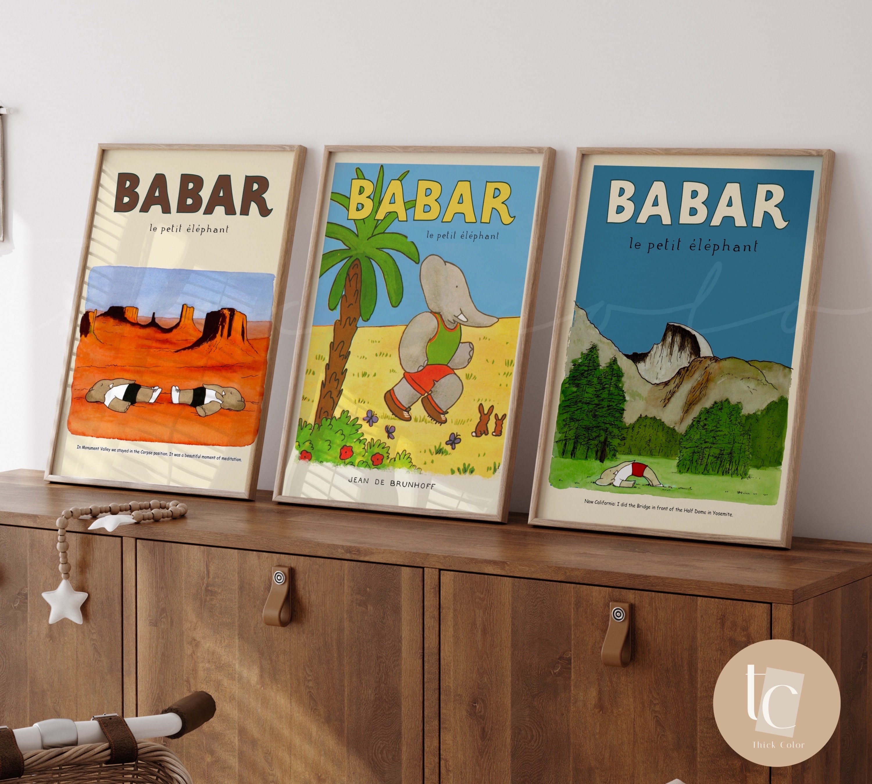 Babar der Elefant Babar Wandkunst Kinderzimmer Deko Kinder Geschenk ...