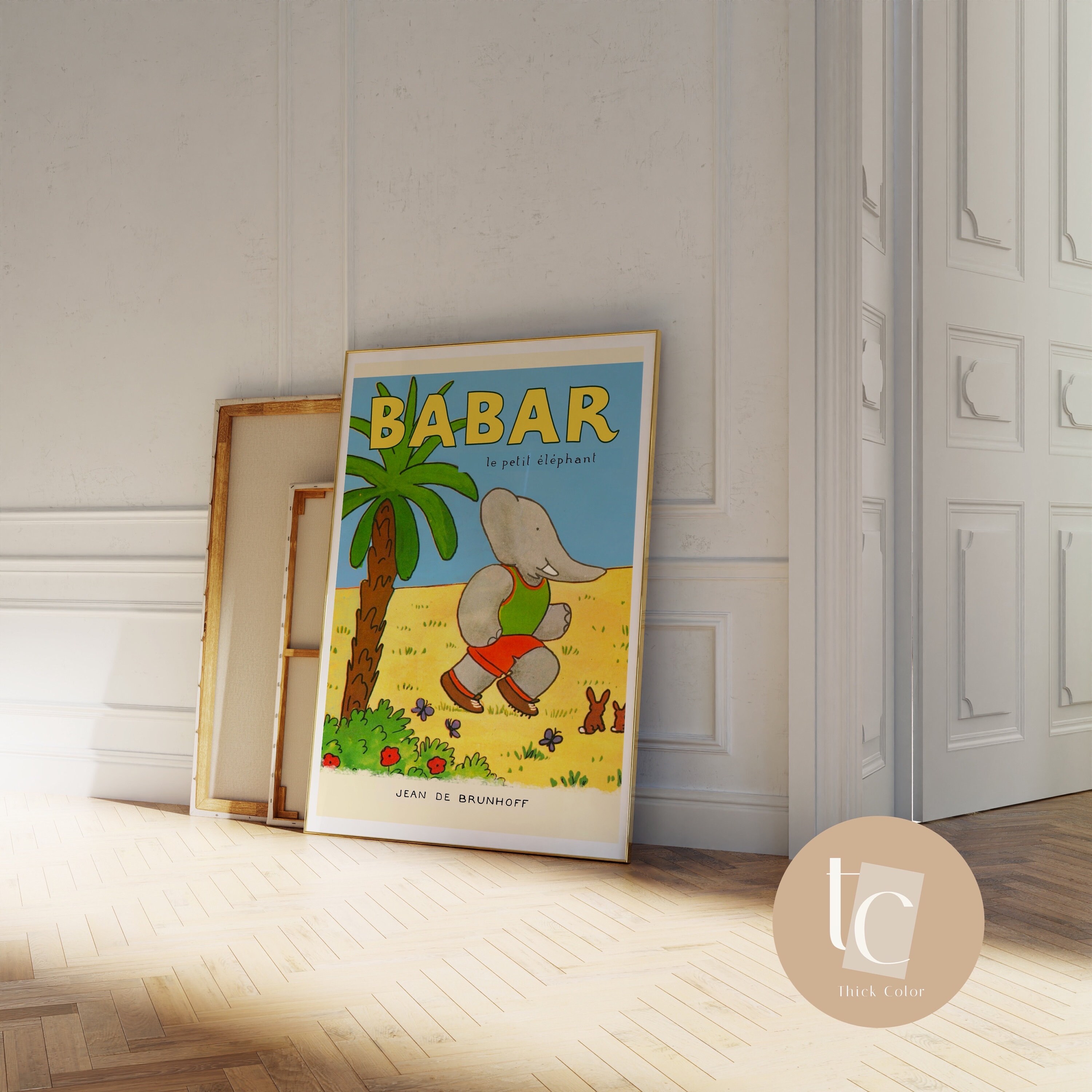 Babar the Elephant Nursery Wall Art Nursery Decor Kids Gift Retro Wall ...