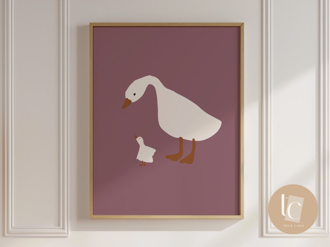Silly Goose Baby Wall Art, Nursery Decor, Kid's Room Illustration ...