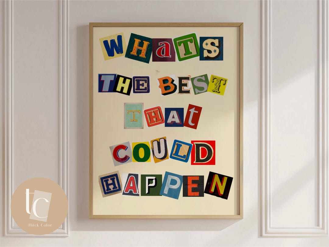 Uplifting Quote Art Print: Cutout Letter Typography Poster - Etsy